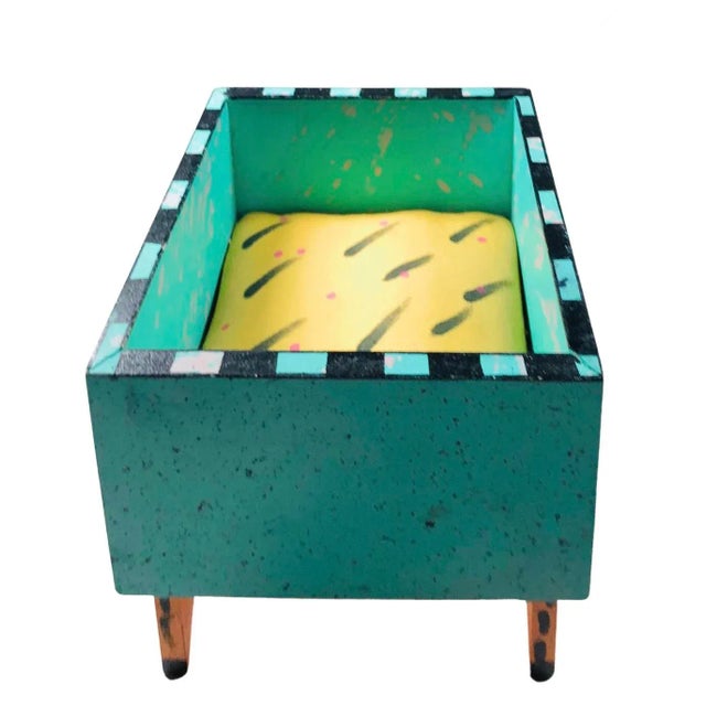 1990s Hollis Fingold Post Modern Memphis Jewelry Trinket Abstract Box ...