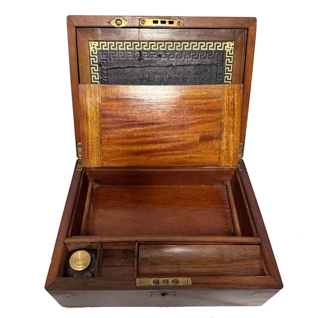 Late 19th Century Antique English Military Wooden Writing Lap Desk with ...