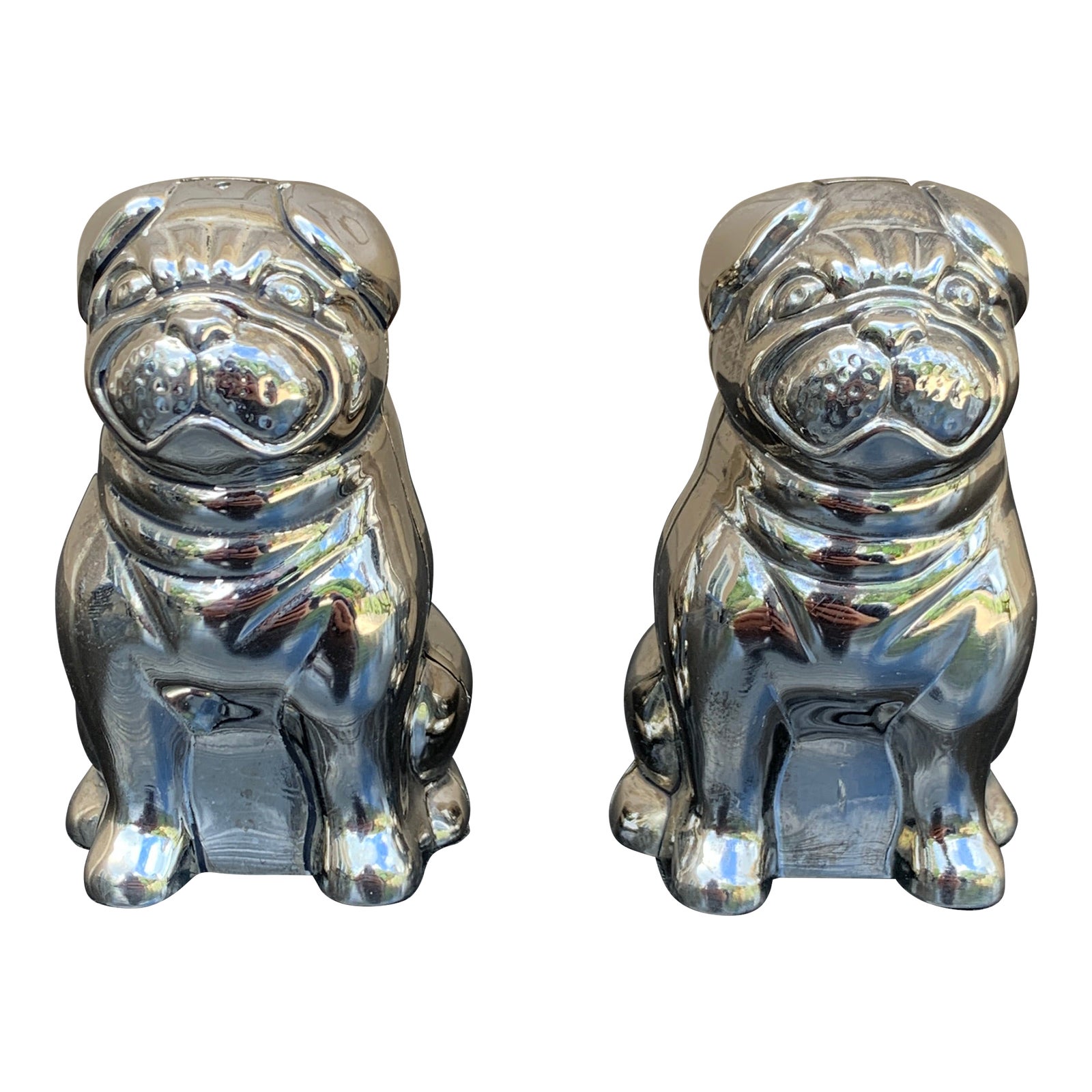 Late 20th Century Godinger Pug Dog Salt and Pepper Shakers- a Pair ...