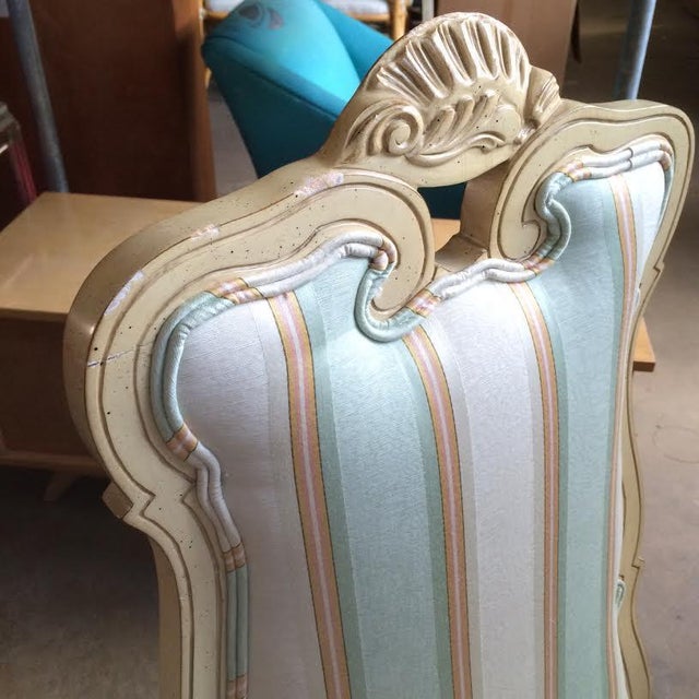 Vintage Swedish Rococo French Style Shell Carved Cream Painted Side ...
