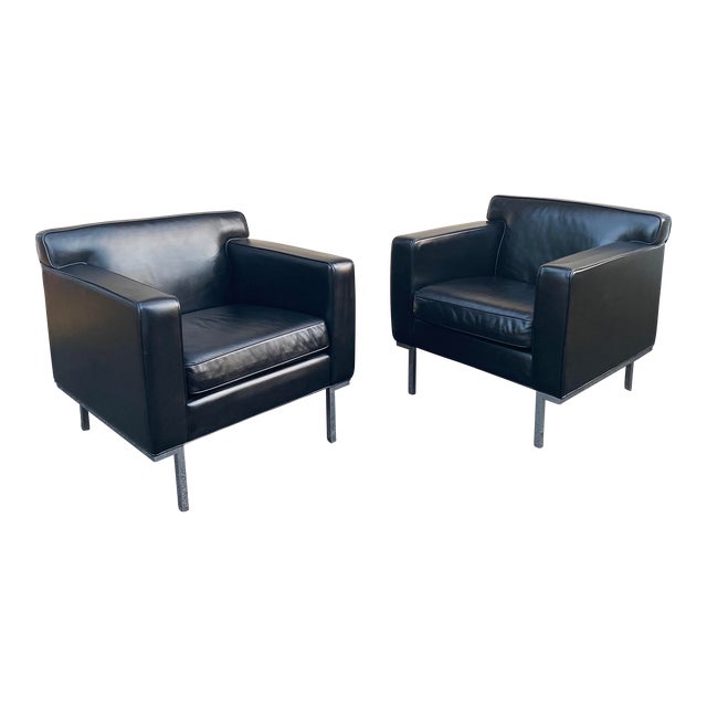 Design Within Reach Leather Theater Chairs - a Pair | Chairish