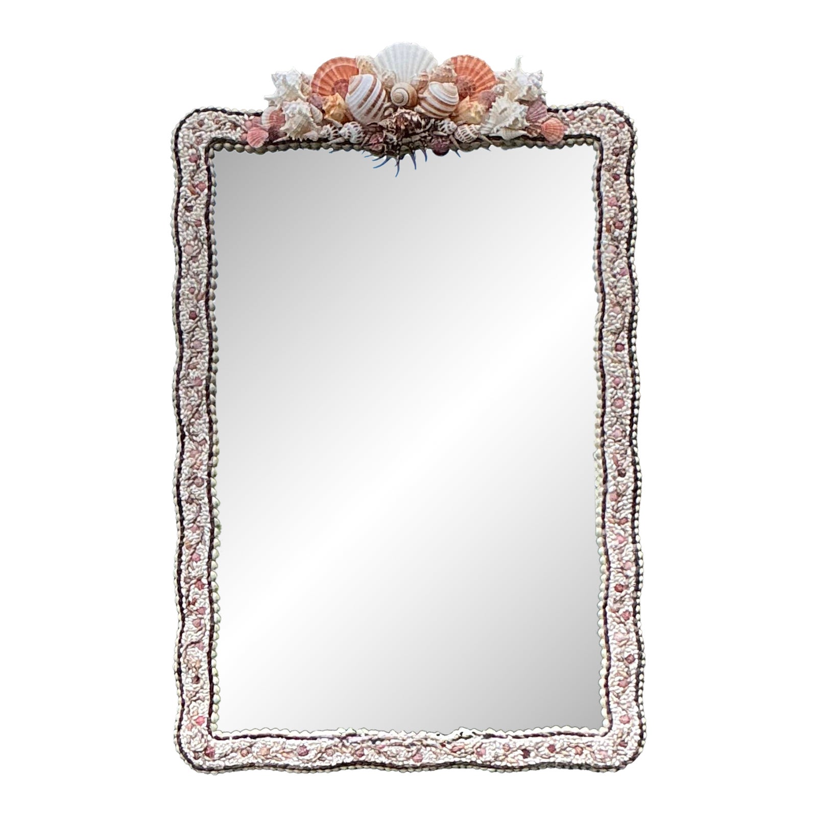 Vintage Boho Shell Encrusted Mirror | Chairish