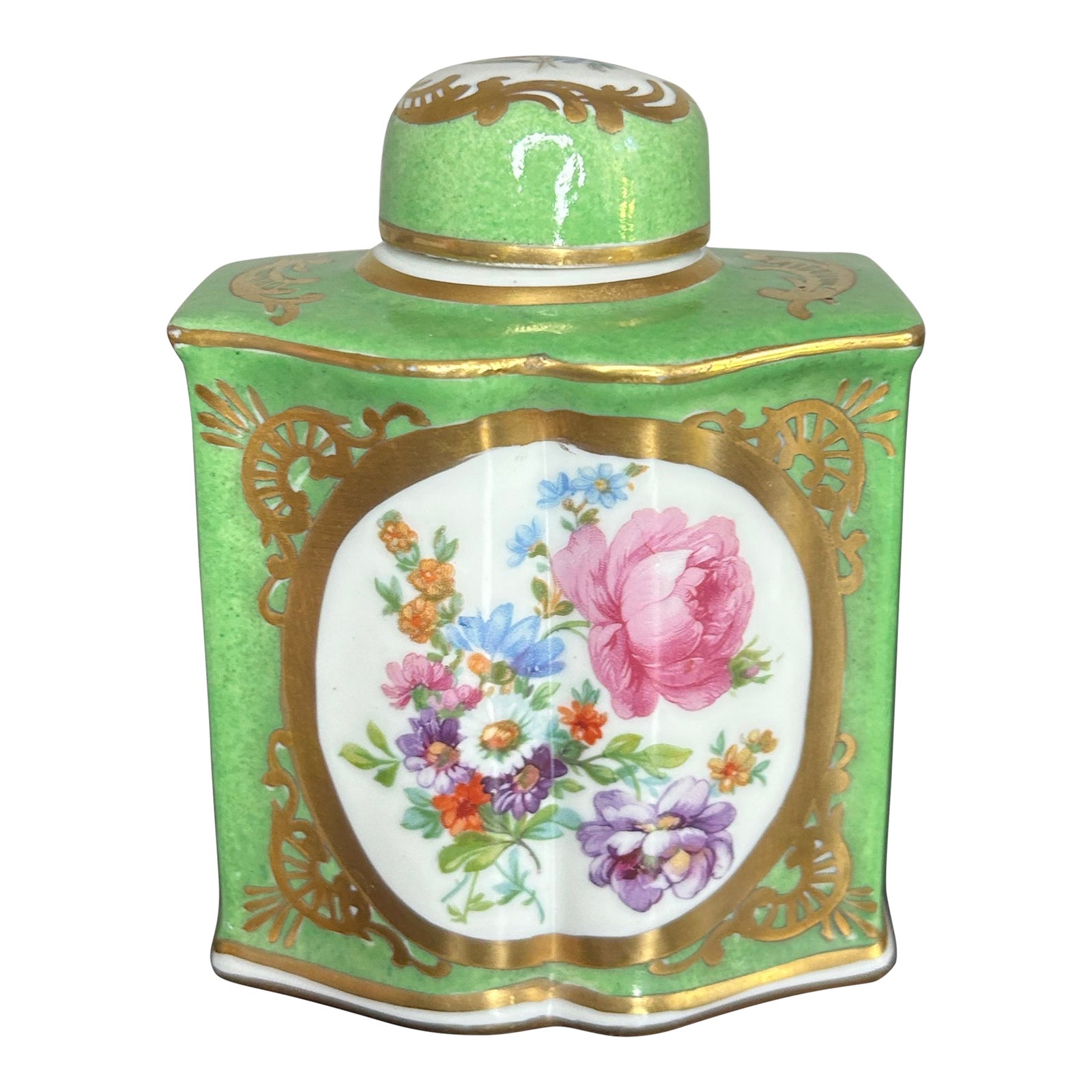Enamel Tea Caddy 18th Century With Landscape | Chairish