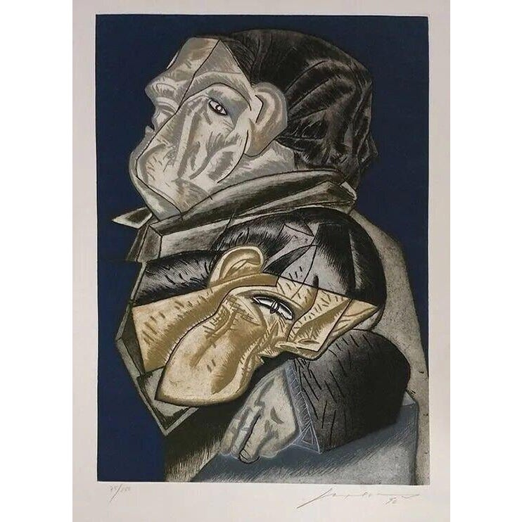 1990s Jose Cuevas Caja China II Color Etching & Aquatint | Chairish