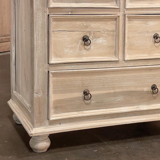 Mid-Century English Whitewashed Chest of Drawers | Chairish
