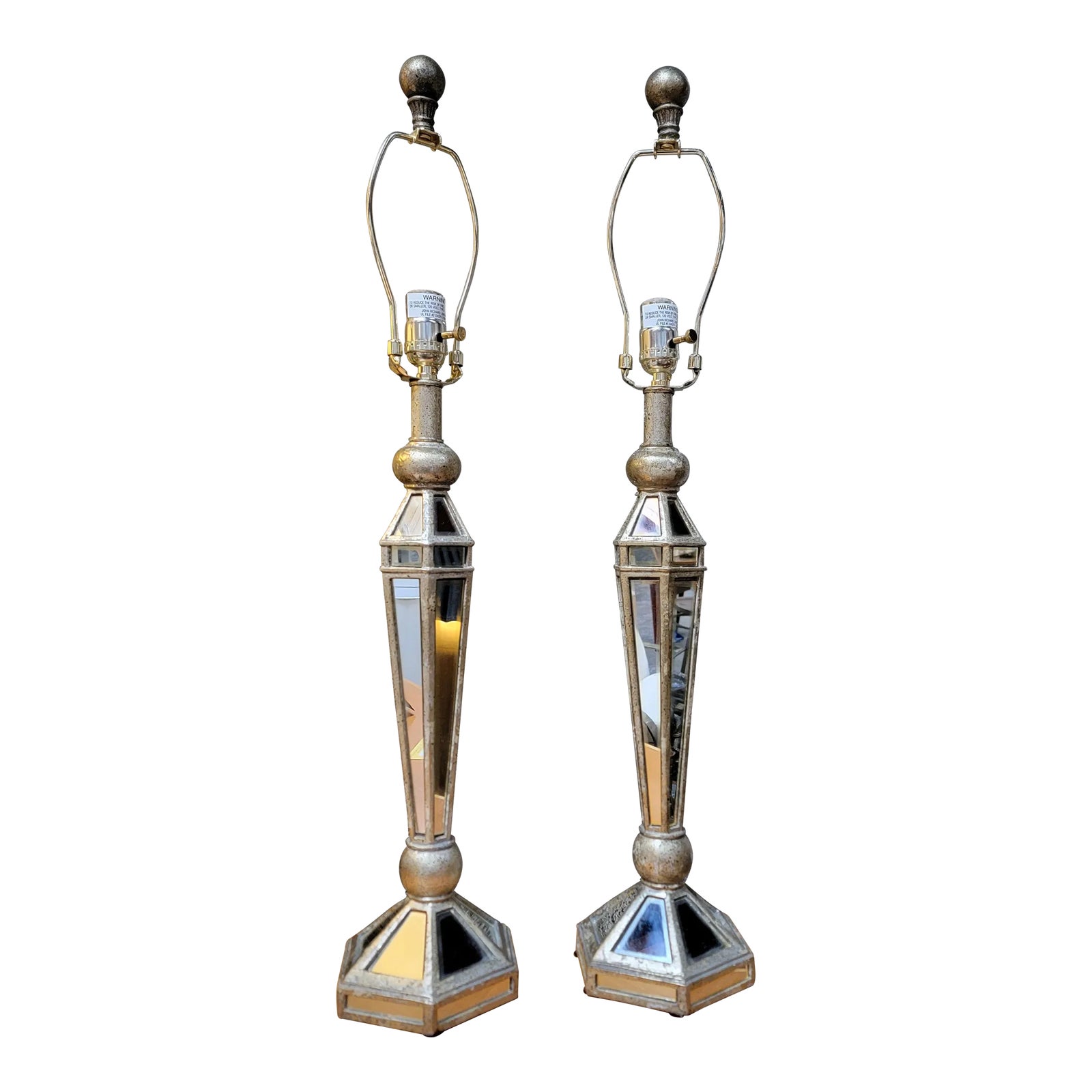 Mirrored Hollywood Regency Table Lamps by John Richard Lighting | Chairish