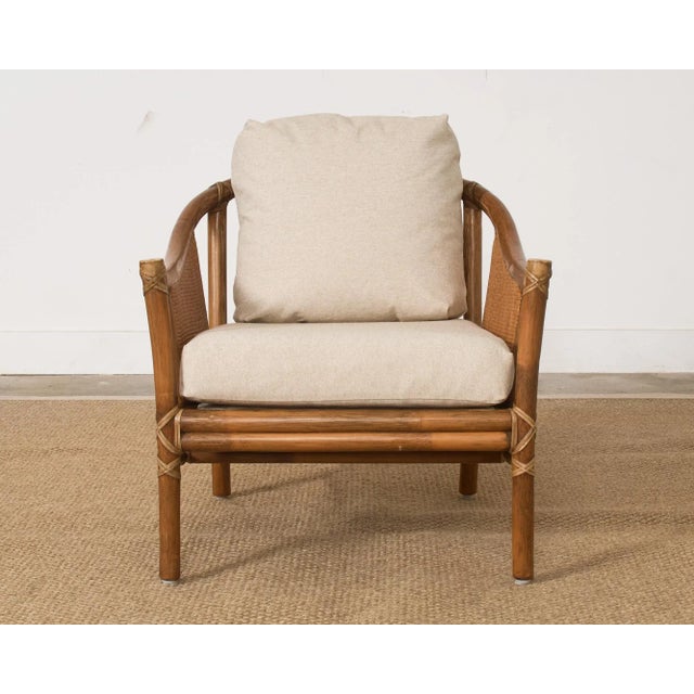 McGuire Organic Modern Rattan Raffia Lounge Chair | Chairish