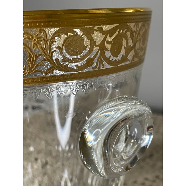 Vinage Handmade St Louis Thistle Crystal 24 Ct Gold Etched Ice Bucket ...