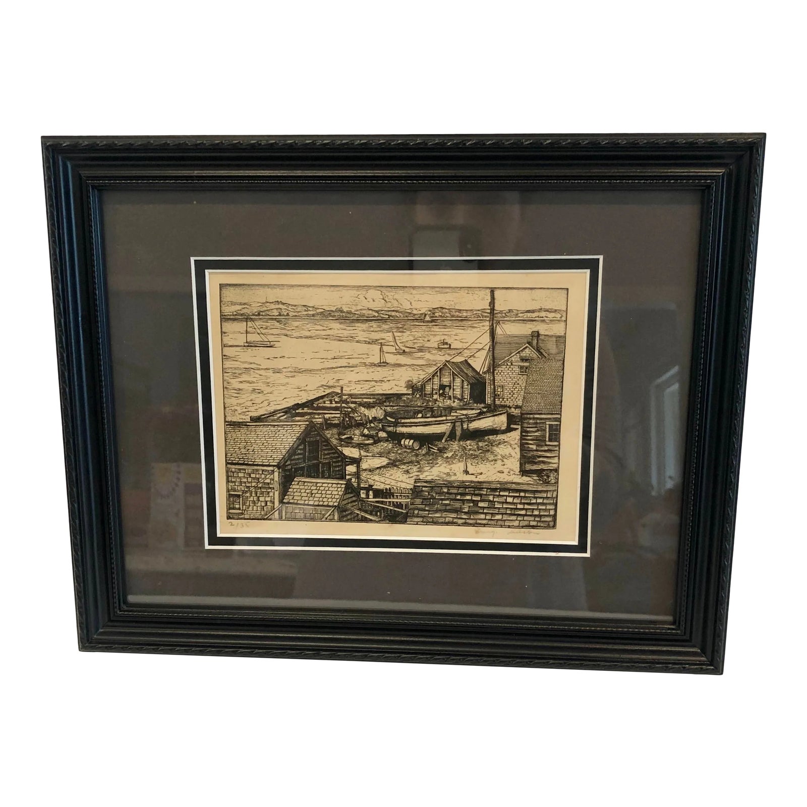 Fishing and Boat Print Signed and Numbered | Chairish