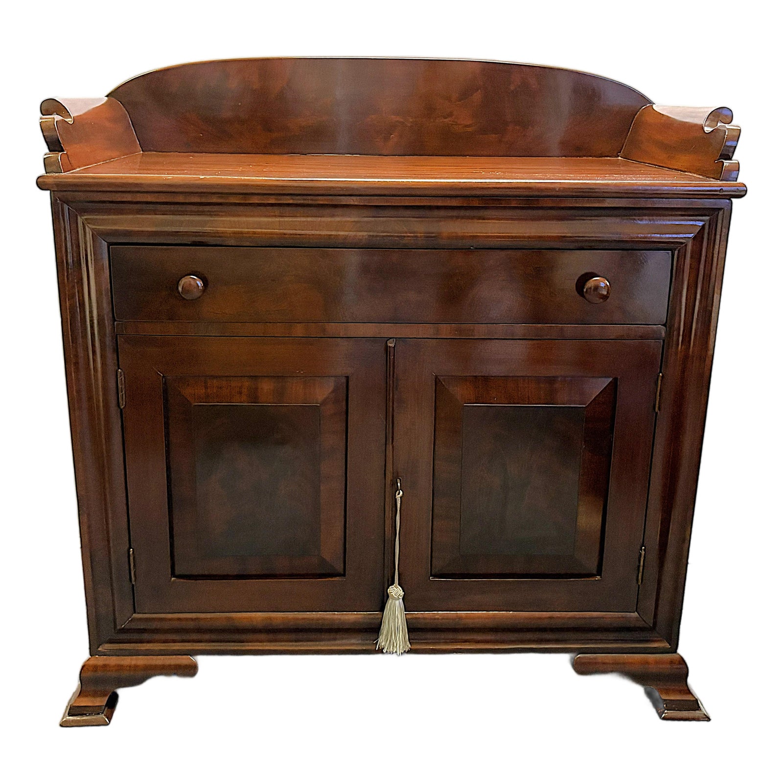 Mid 20th Century Mahogany Dry Sink Cabinet With Backsplash, Lock & Key ...