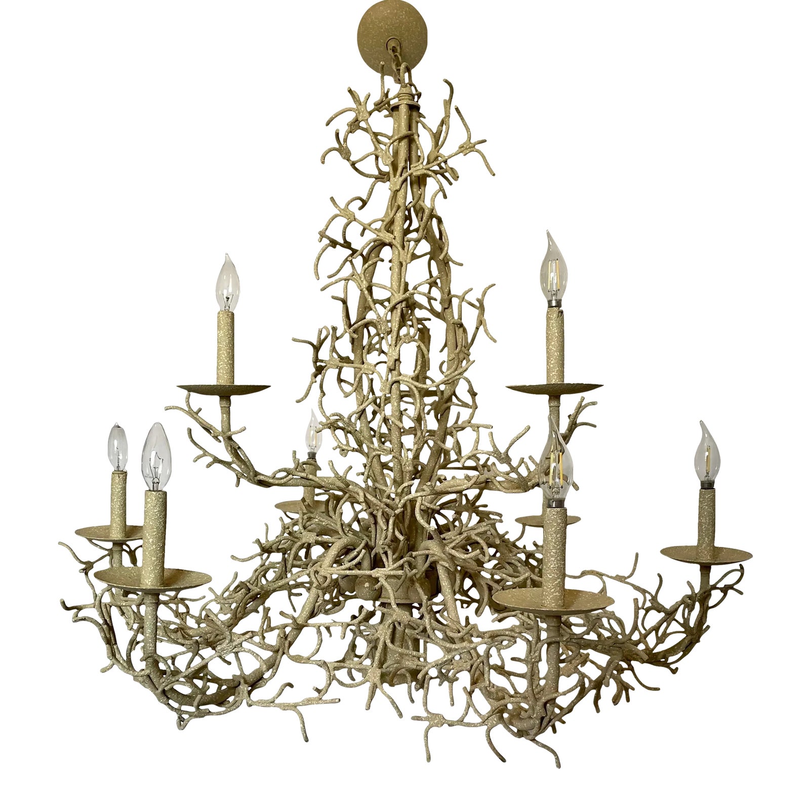 1970's Mid-Century Modern Faux Coral Reef Style Meyda Style Chandelier ...