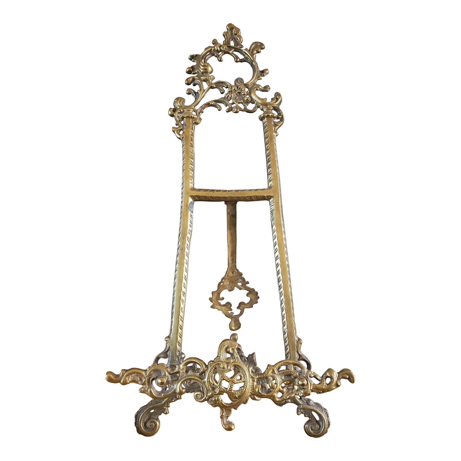 Vintage Ornate Brass Rococo Style Easel for Art or Books | Chairish