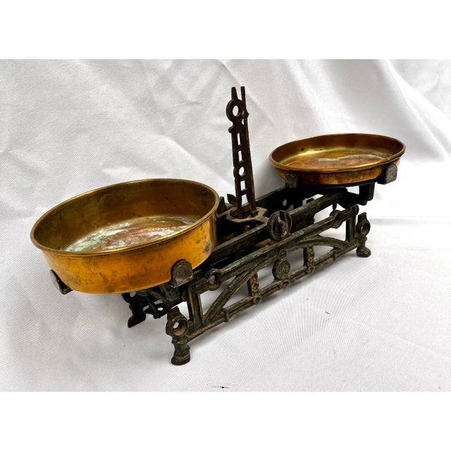 Antique European Cast Iron 3kg Balance Scales | Chairish