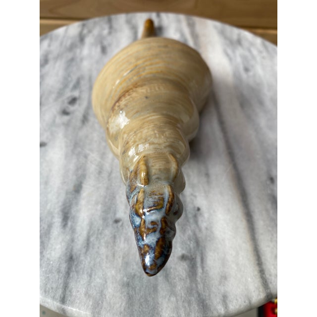 Ceramic Drip Glaze Conch Sea Shell Pottery | Chairish