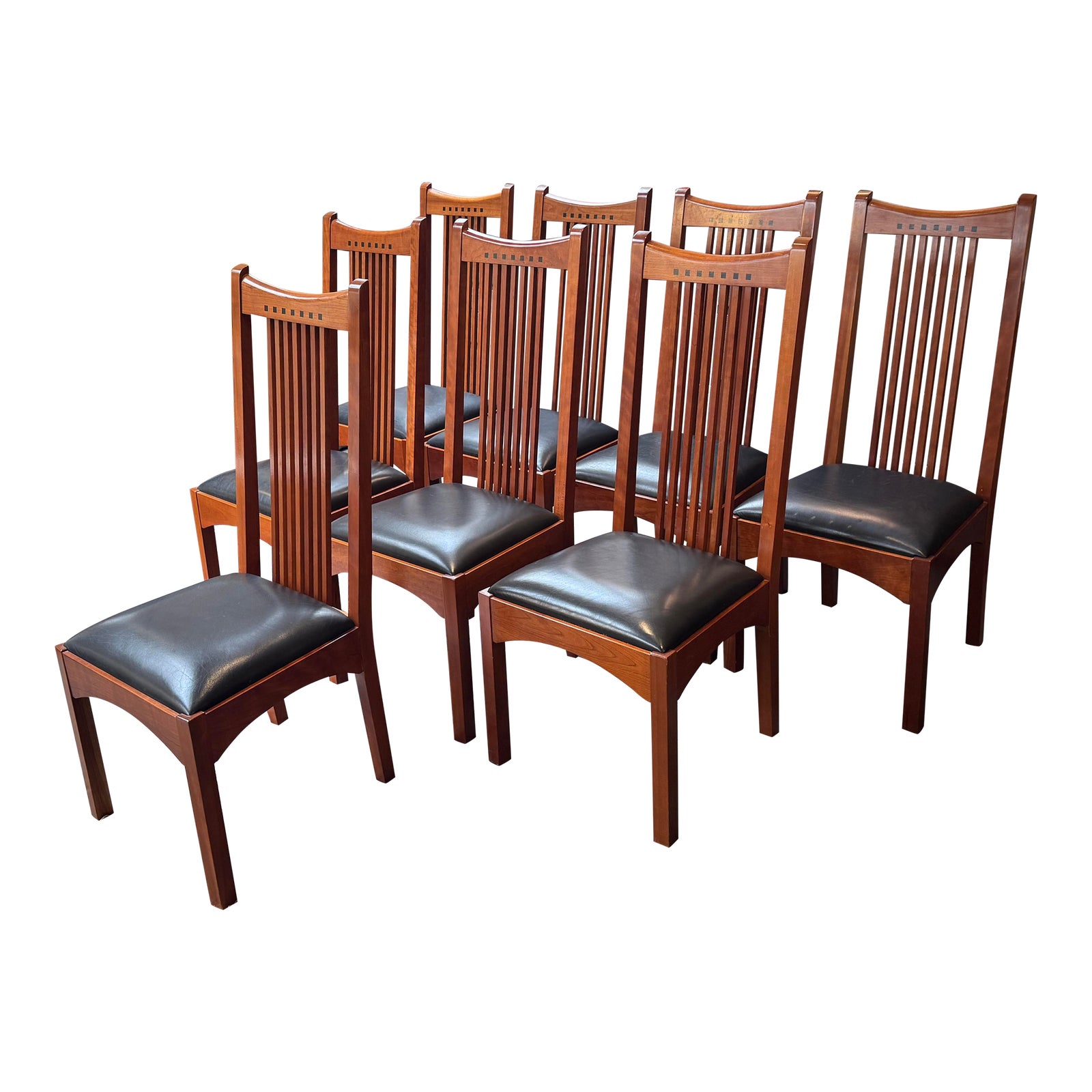 Stickley Furniture Cherry Dining Chairs, Set of Eight | Chairish