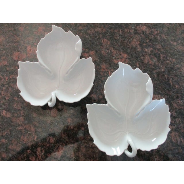 Porcelain Rynne's China White Leaf Shaped Serving Platters | Chairish