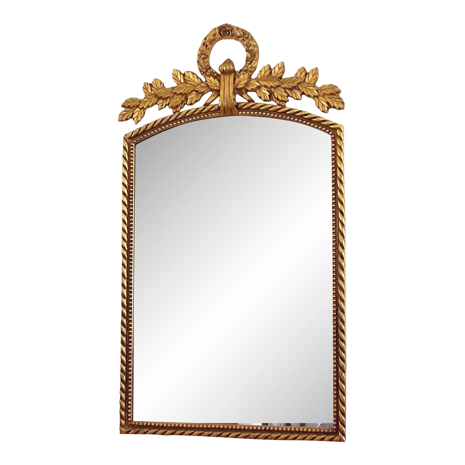 1970s Regency Style White and Gold Mirror | Chairish