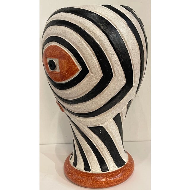 Modern Italian Pottery Mask Motif Vase, by Nd Dolfi | Chairish