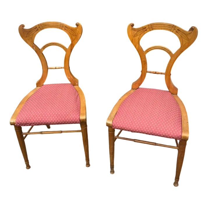 Danhauser Vienna Chairs in Maple, 1840, Set of 2 | Chairish