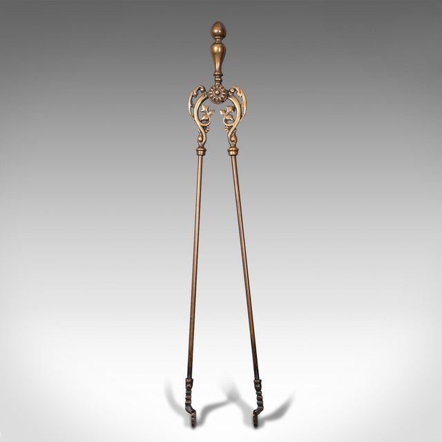 1880s Trio of Antique Victorian English Brass Fireside Tools | Chairish