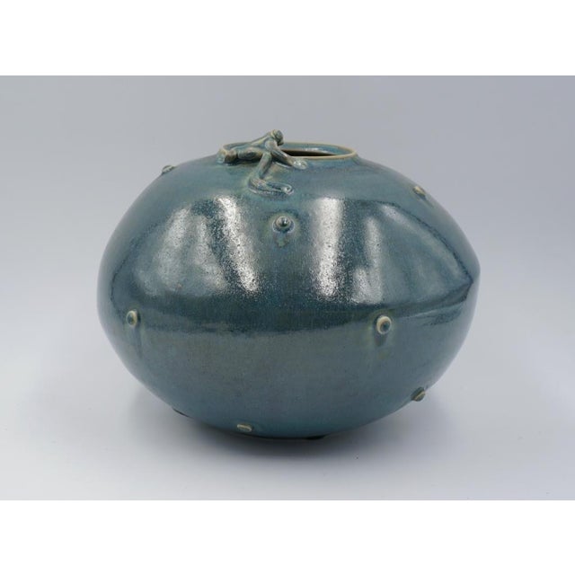 V Chin Blue Teal Lustre Porcelain Vase Vorakit Chinookoswong Frog ...