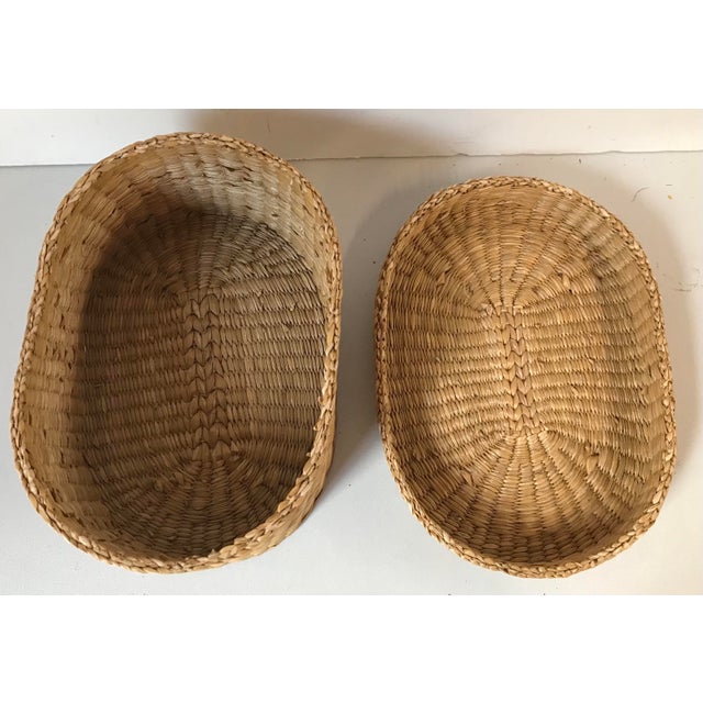 Vintage Lidded Oval Sweetgrass Trinket Box | Chairish