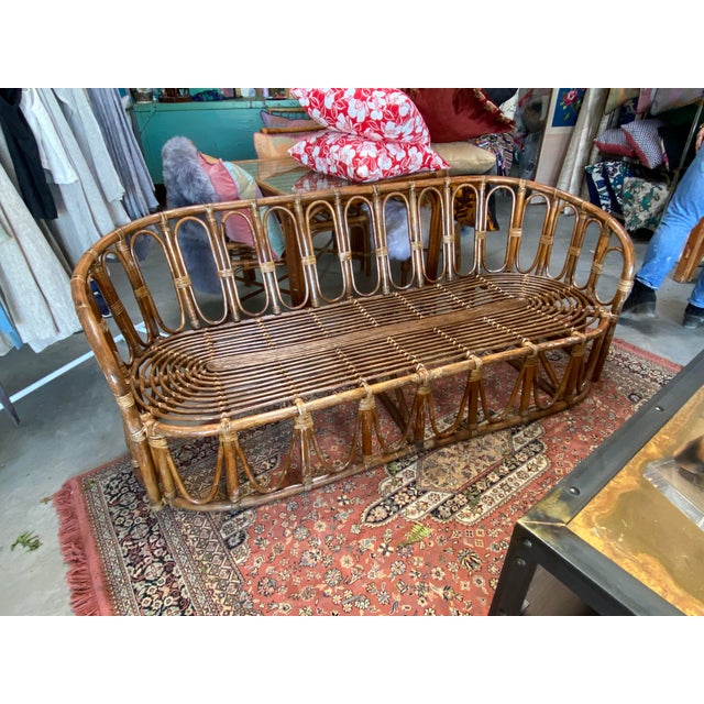 20th Century Vintage Rattan Sofa. | Chairish