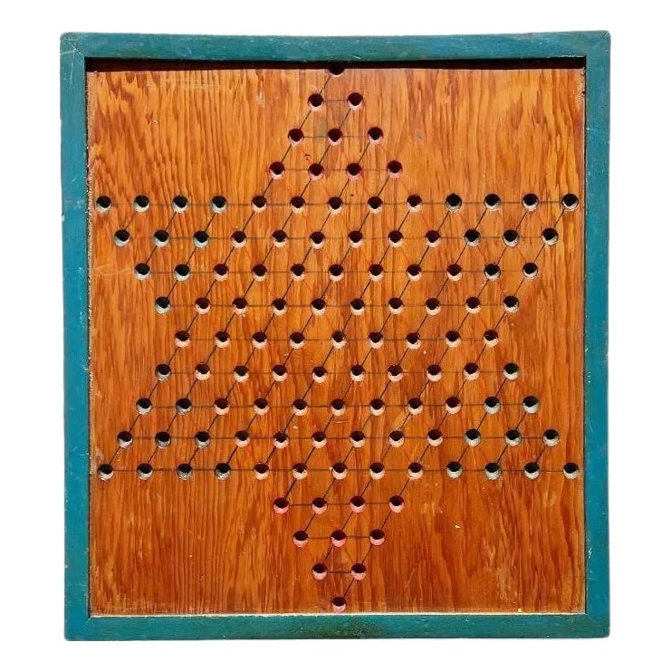 Early 20th Century Antique Chinese Checkers Game Board with Original ...
