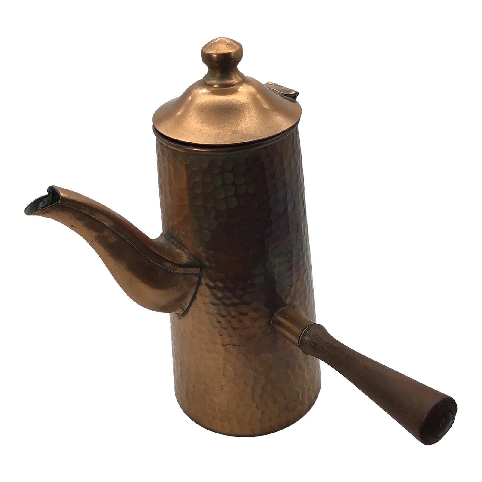 Copper Chocolate Pot Copper Hammered Vintage Chocolate Pot Wooden ...