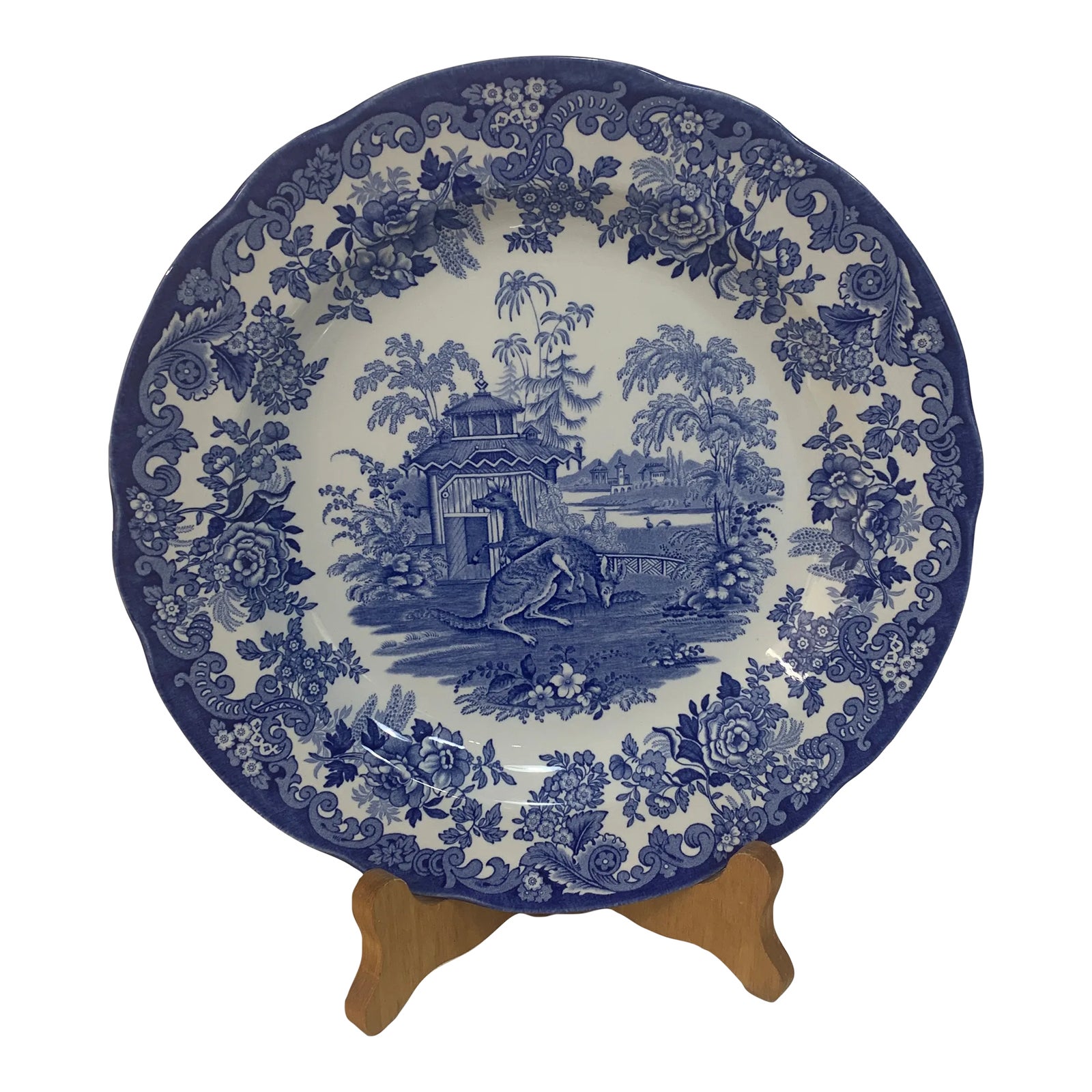 1990s Spode Blue Room Plate. “Kangaroo Enclosure” | Chairish