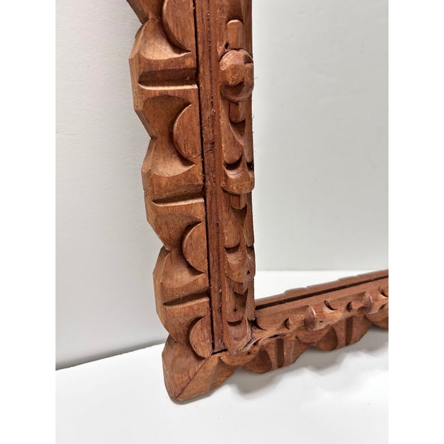 1920s Folk Art Tramp Art Framed Mirror | Chairish