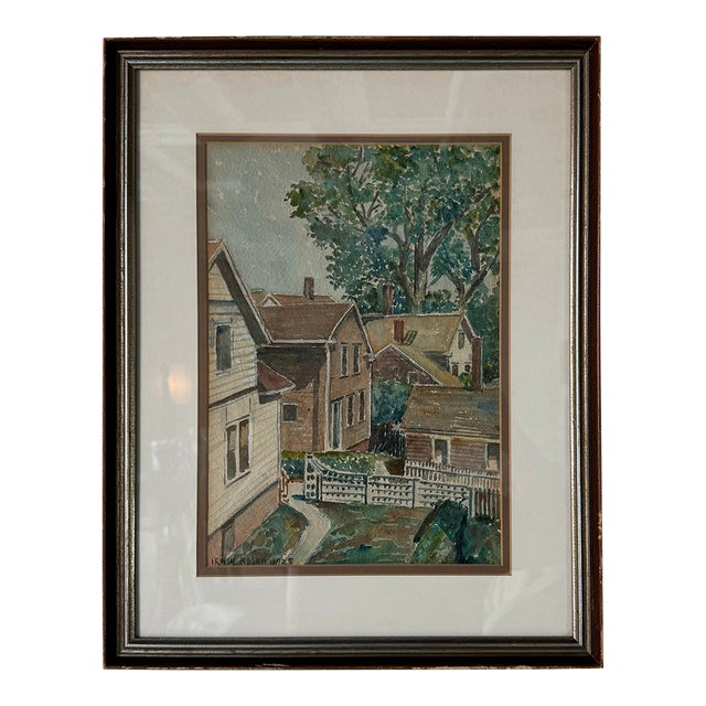 1920's Vintage Irwin Rosen Village Landscape Watercolor Painting ...
