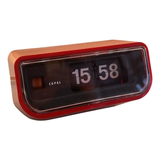 Vintage Japanese Red Copal Clock, 1970s | Chairish