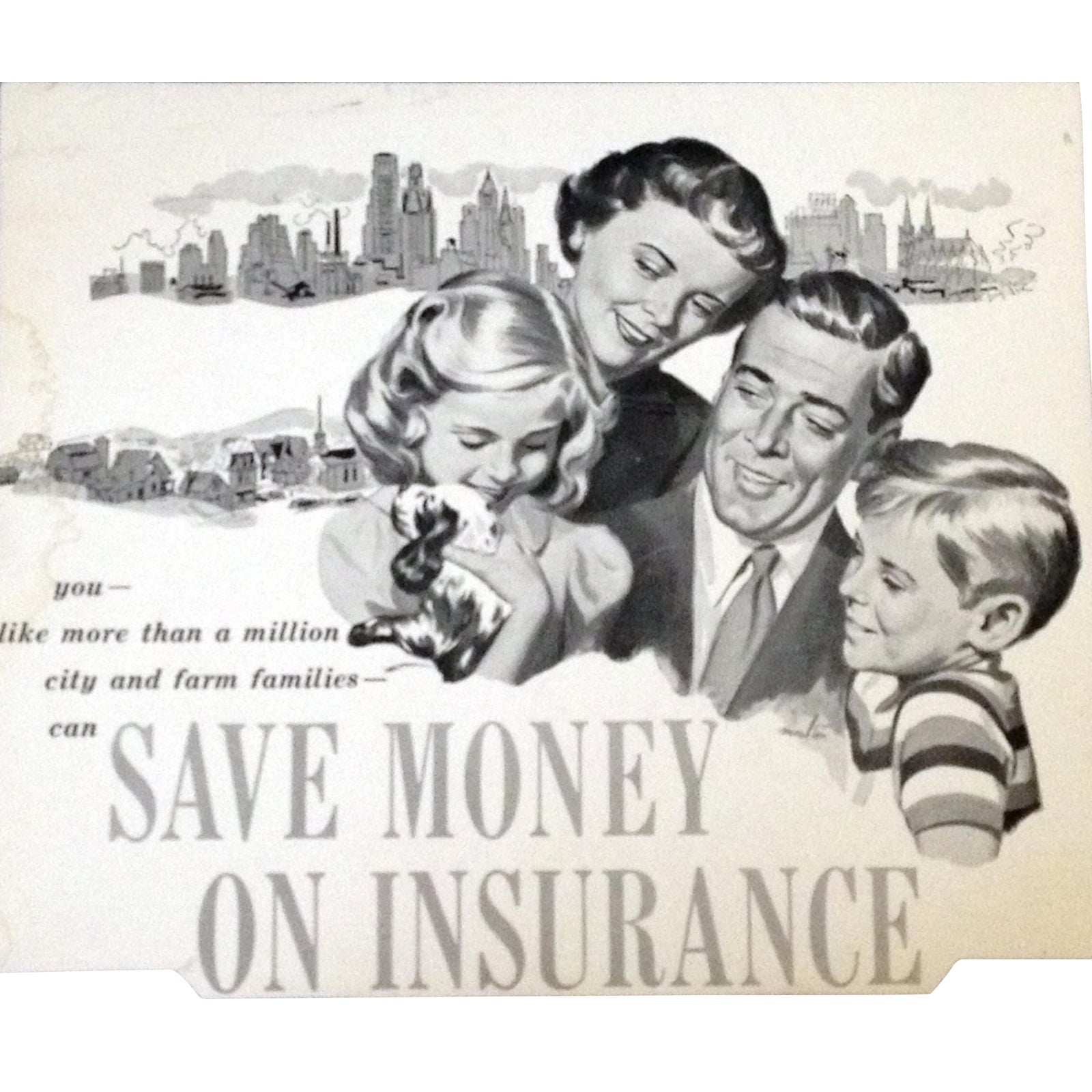 Insurance Illustration From the 1950's | Chairish