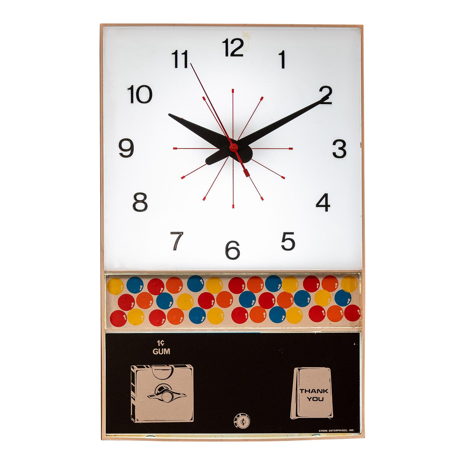 Vintage Gumball Machine Advertising Clock | Chairish