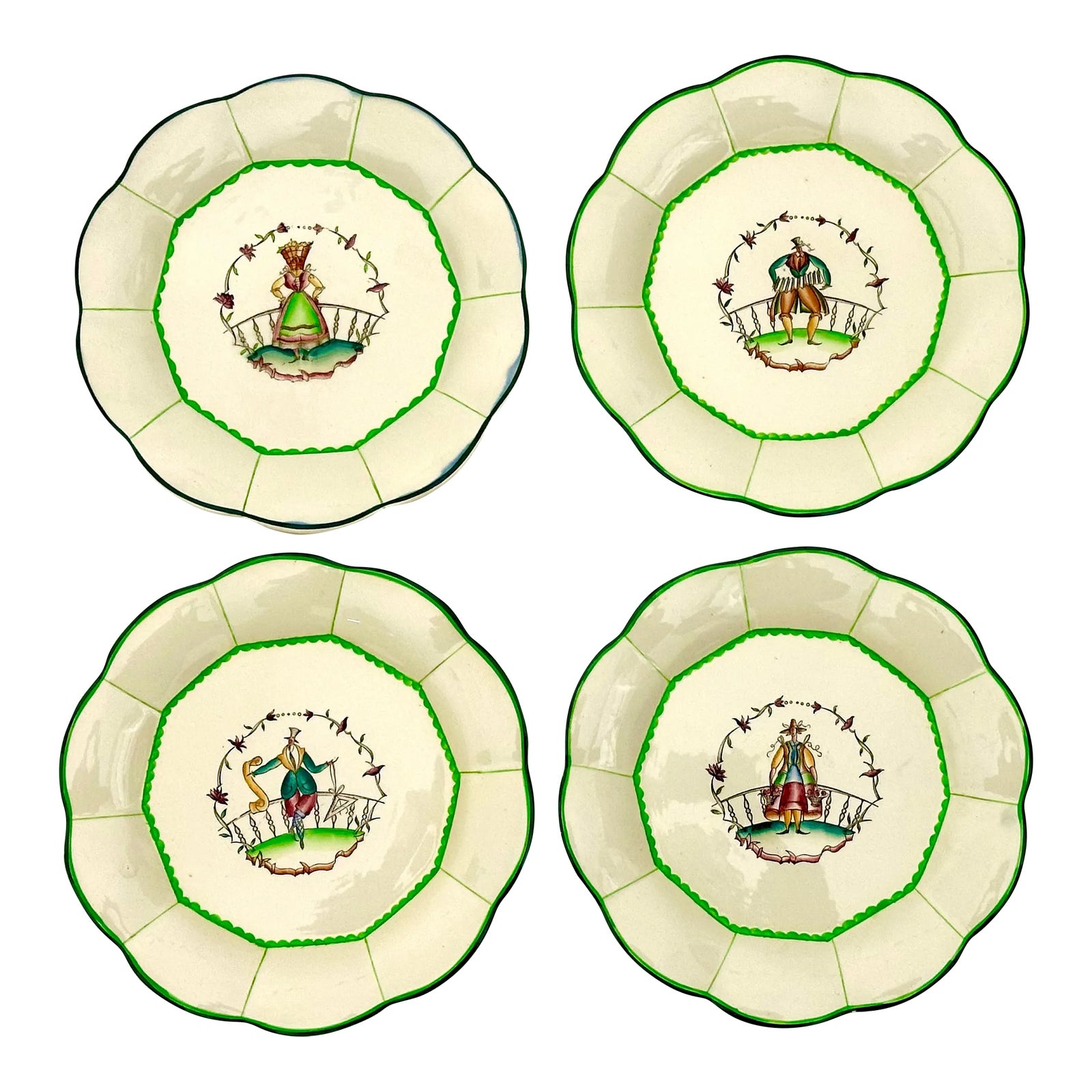 1920s Art Deco Guido Andlovitz s.c.i Laveno Monzo Plates- Set of 4 ...