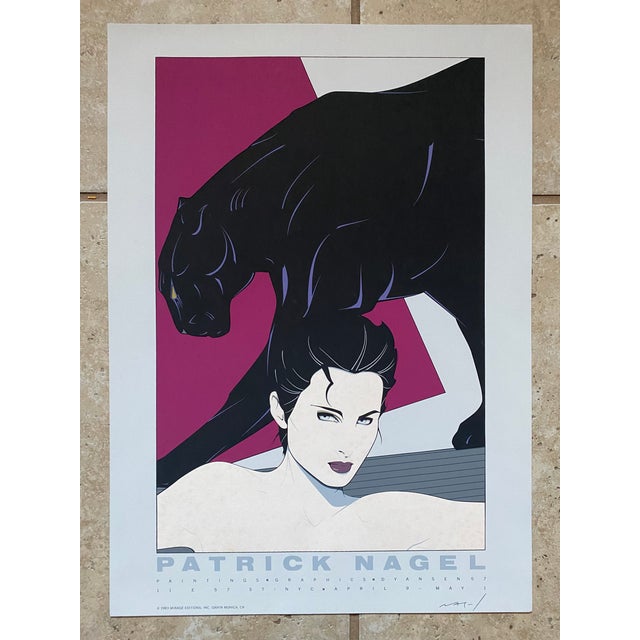 1983 Patrick Nagel Black Panther Dyansen Gallery Ny, Mirage Editions ...