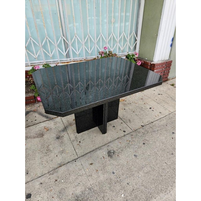 1980s Granite Marble Modern Dining Table | Chairish