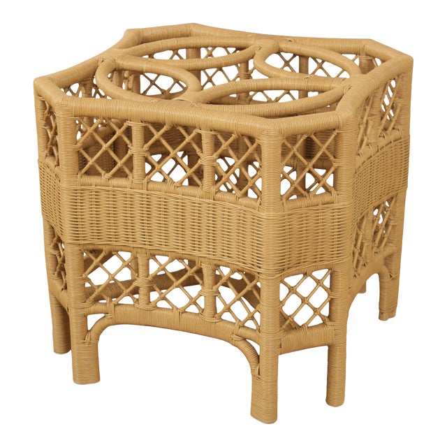 Vintage Asian Style Wicker Dining Table Base | Chairish