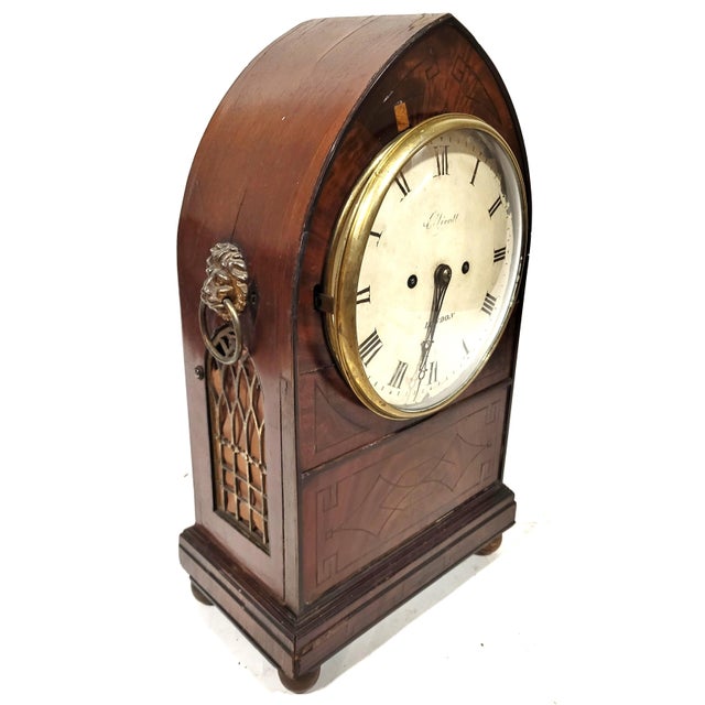 Early 19th C English Inlaid Wood & Bronze Ellicott Mantle Bracket Clock ...