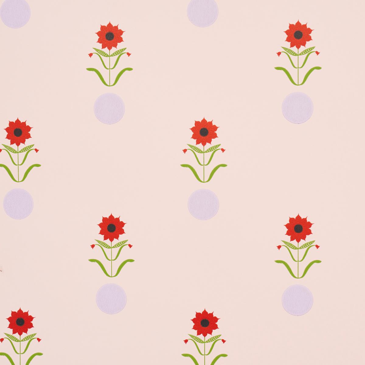 SAMPLE - Schumacher x Peg Norriss Forget Me Dots Wallpaper In Pink ...