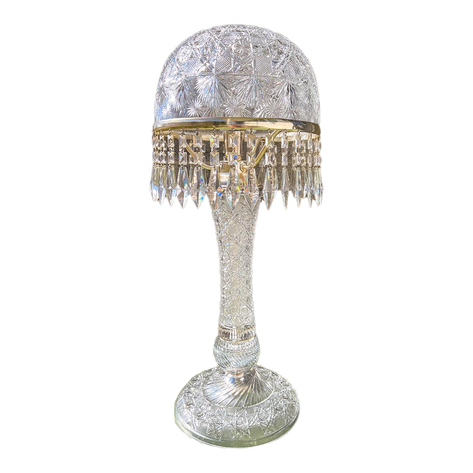 Vintage Yasemin Wheel Cut Daisy & Button ABP Style Crystal Mushroom ...