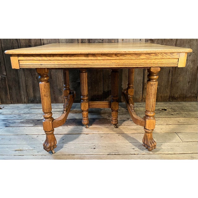 1910s American Square Oak Dining Table | Chairish