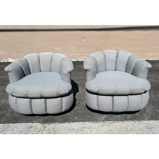 Postmodern Pouf Swivel Chairs | Chairish