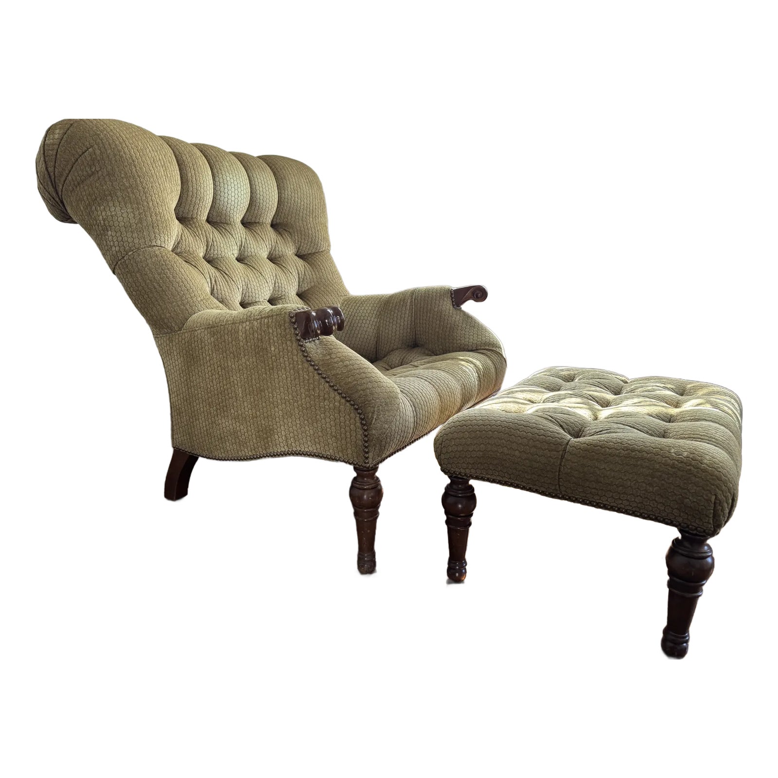 Stickley Furniture Leopold's Chair & Ottoman Set | Chairish