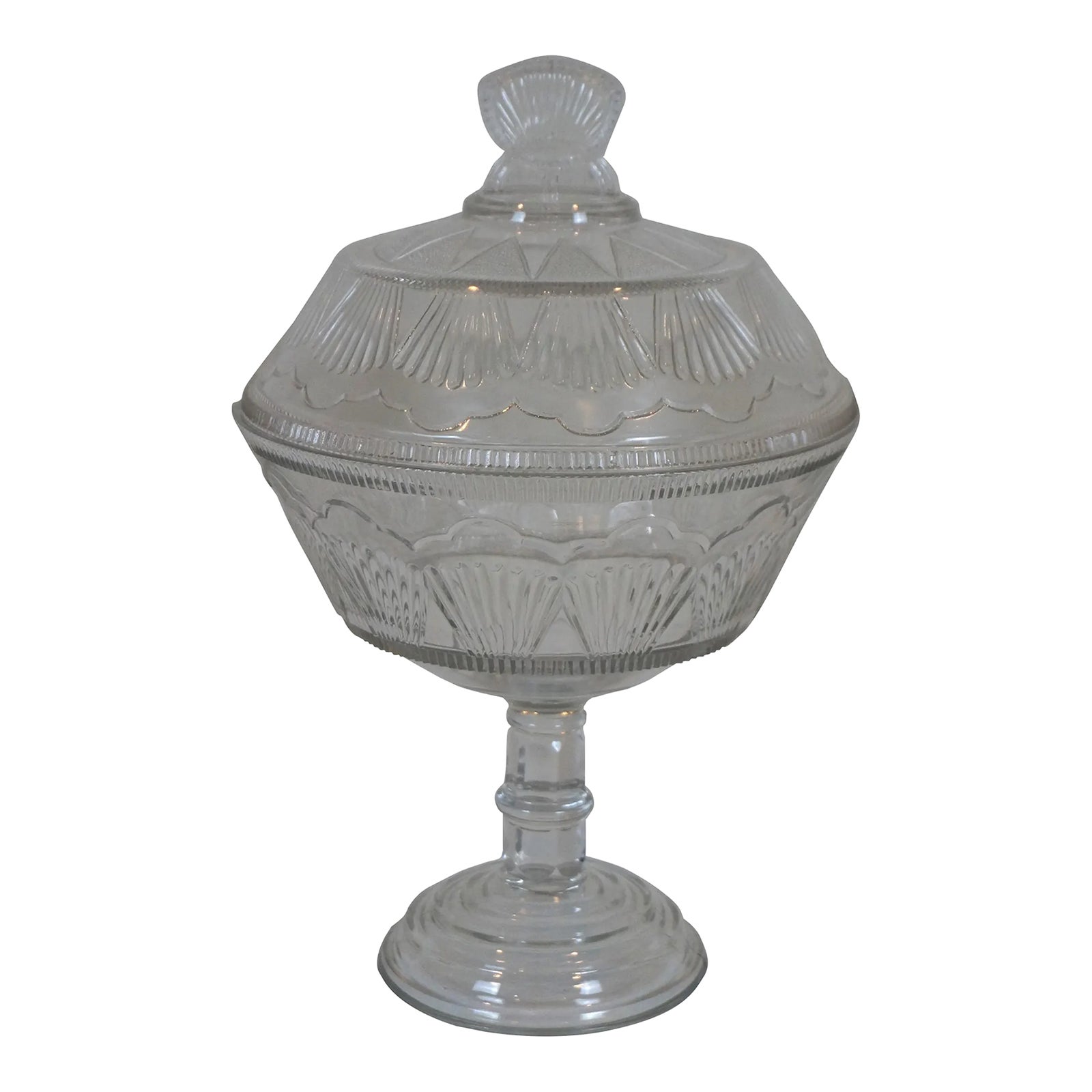 Antique Victorian Eapg Pressed Glass Large Covered Compote Clear ...
