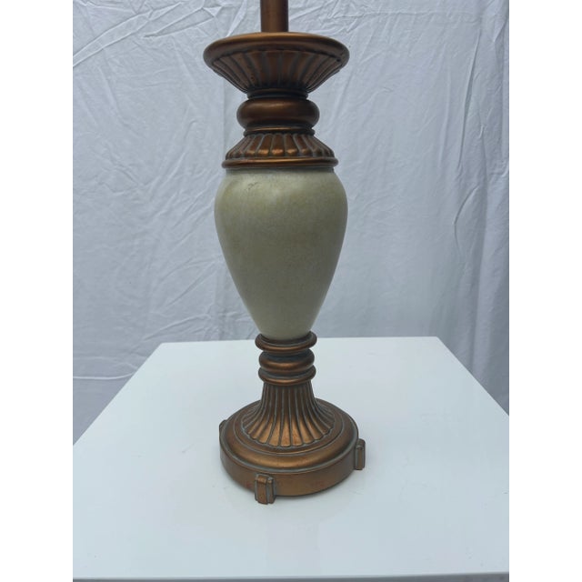 Late 20th Century Neoclassical Table Lamp With Custom Shade | Chairish
