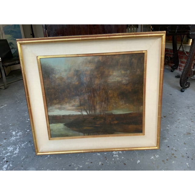 “Misty Landscape” Oil on Board by Thomas Locker | Chairish