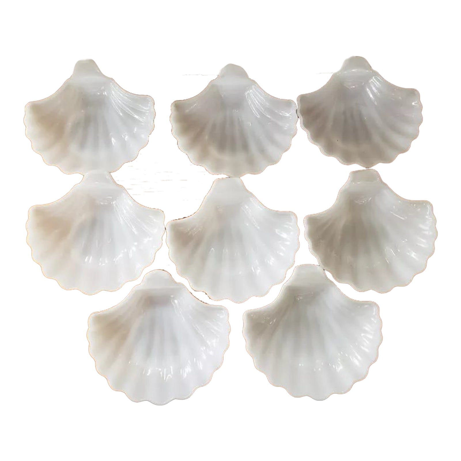 Vintage Milk Glass Clamshell Candy/Trinket Seashell Dishes- Set of 8 ...