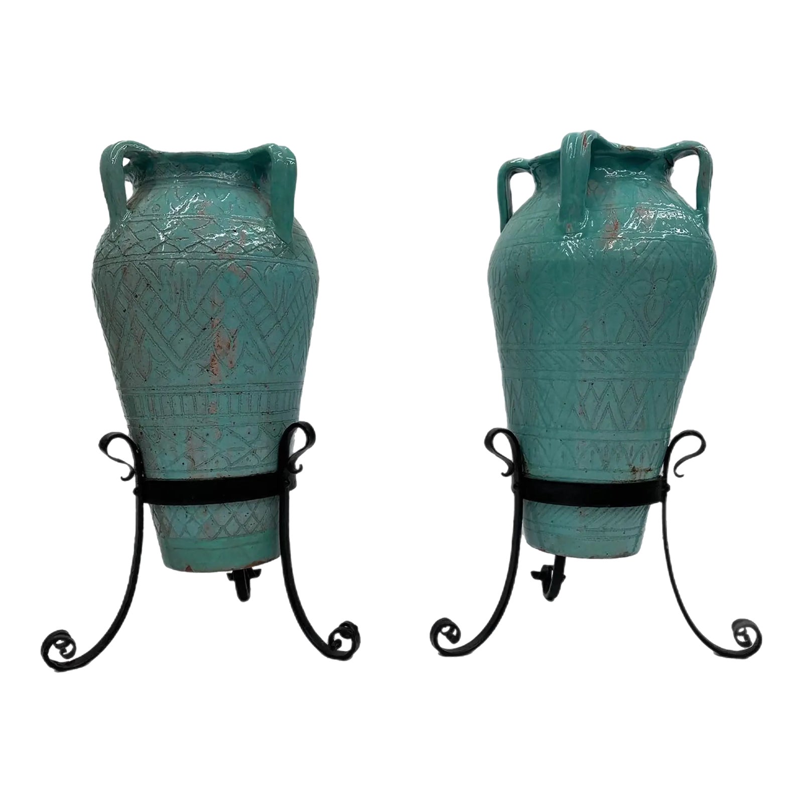 Early 1900s Italian Jars- Set of 2 | Chairish